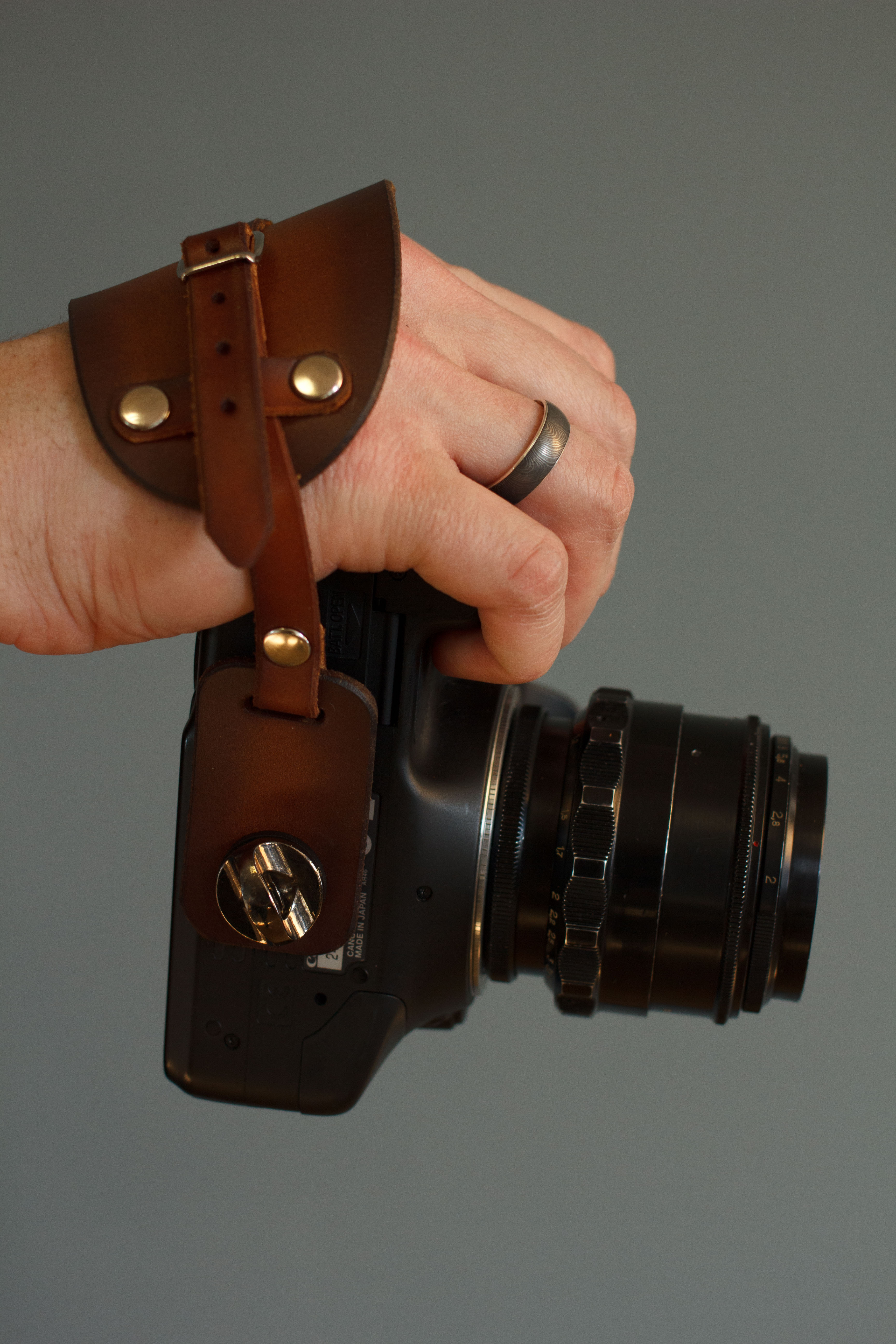 Adjustable Leather Camera Hand Strap - DesiredLeather