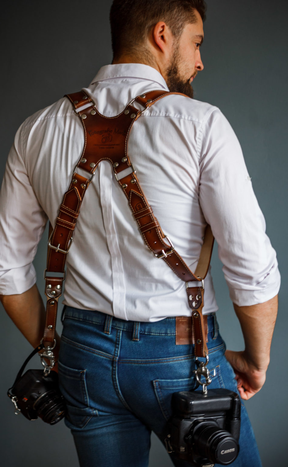 Personalized camera straps with stiching - DesiredLeather