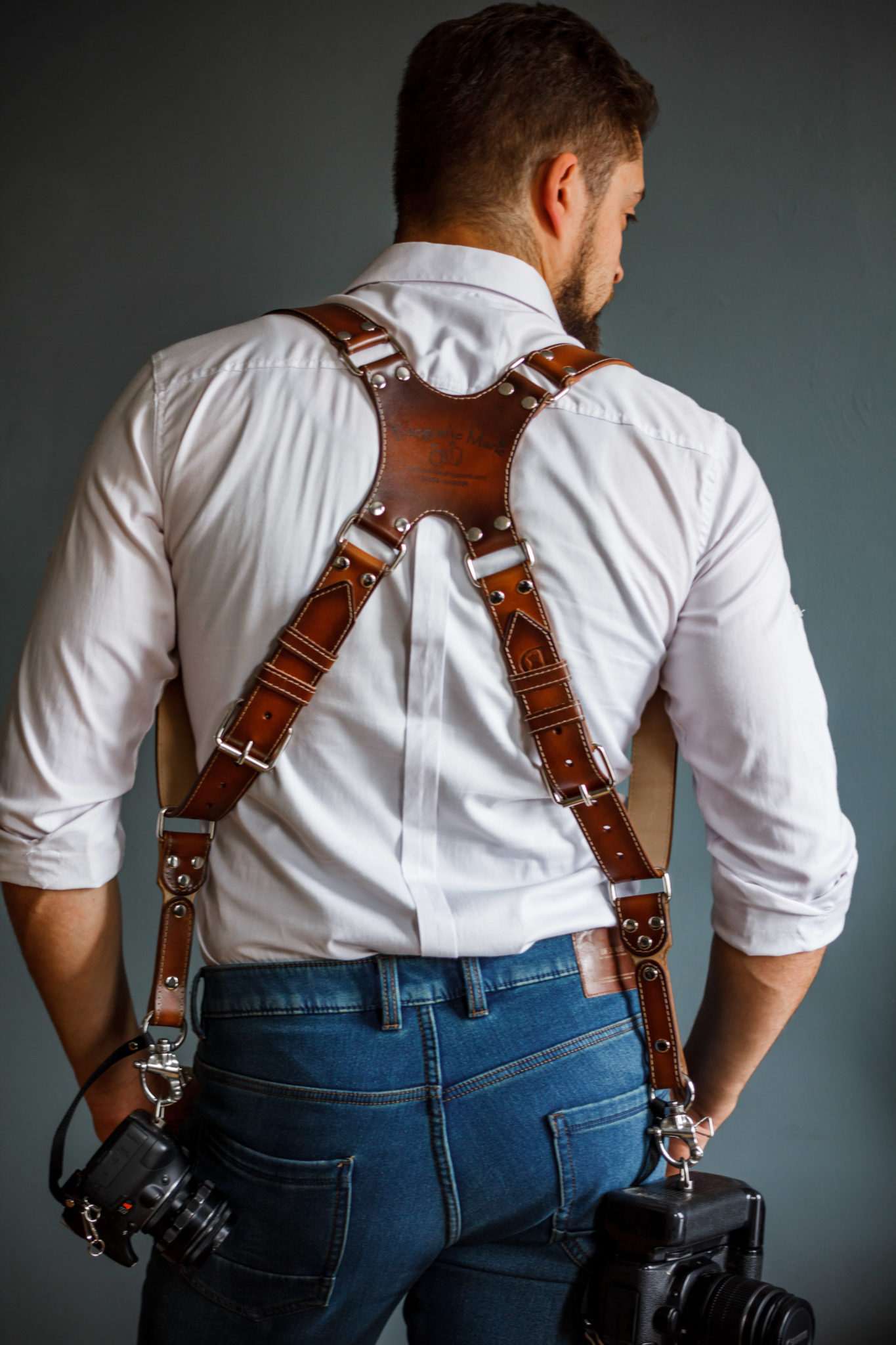 Personalized camera straps with stiching - DesiredLeather