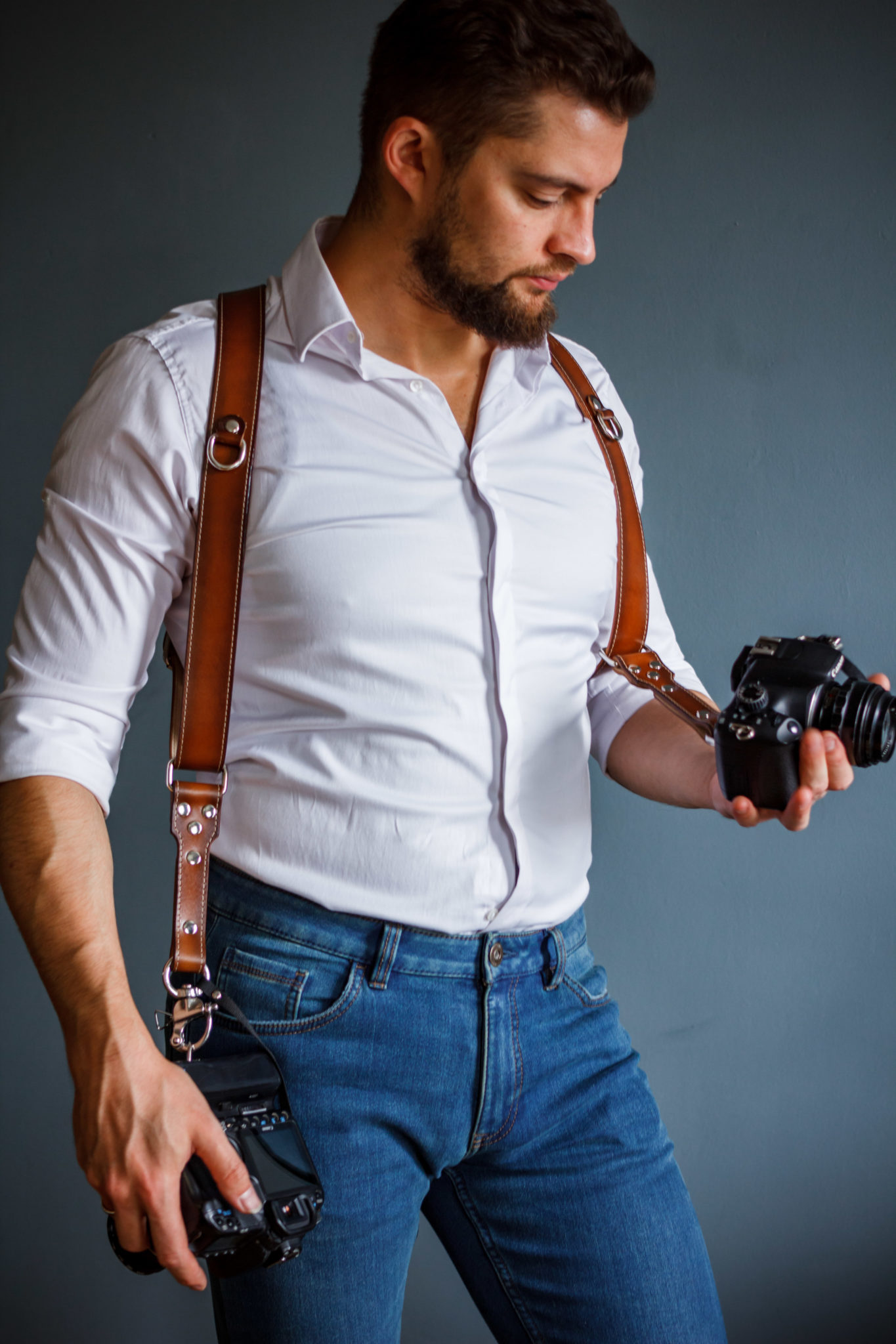 Personalized camera straps with stiching - DesiredLeather