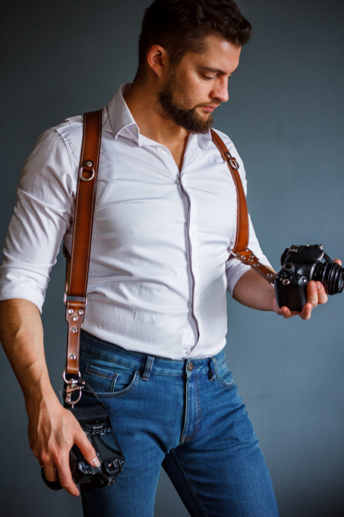 Personalized camera straps with stiching - DesiredLeather